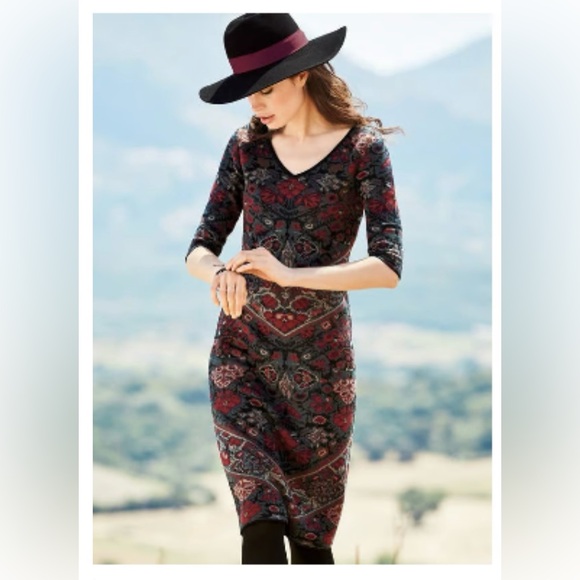 Peruvian Connection | Dresses | Peruvian Connection Amira Floral Midi ...